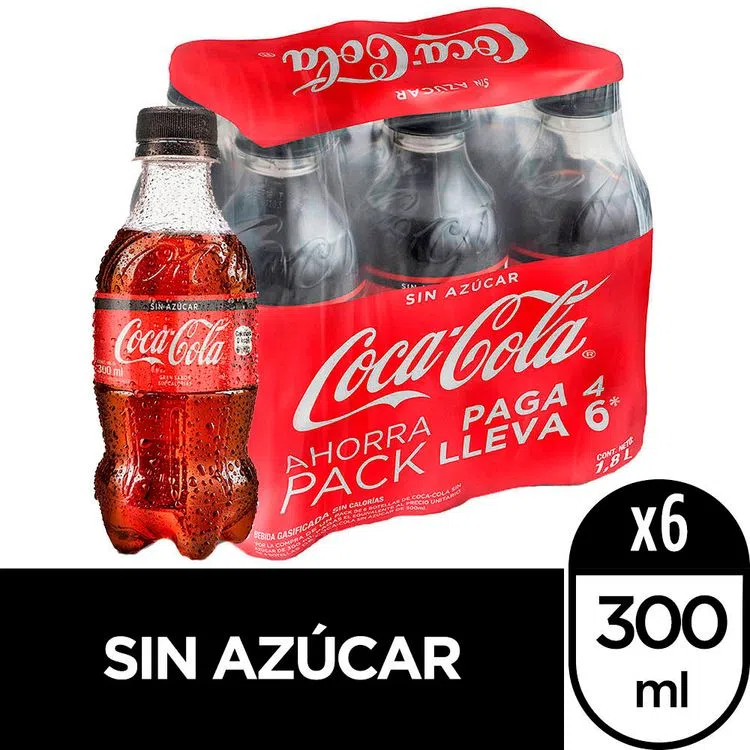 GASEOSA COCA COLA SIN AZUCAR X 300ML | Finvian GASEOSA COCA COLA SIN AZUCAR X 300ML | Finvian