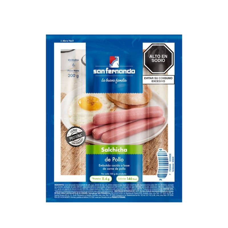 SALCHICHA SAN FERNANDO CON POLLO X 200G | Finvian